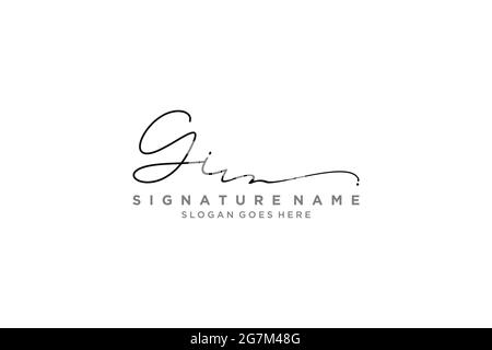 G, I, GI Initial letter handwritten and signature vector image template ...