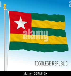 Togo official national flag and coat of arms, african country, vector ...