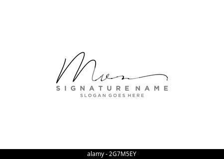 MV Initial Letter handwriting logo hand drawn template vector, logo for ...