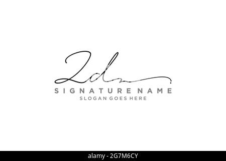 ZD Letter Signature Logo Template elegant design logo Sign Symbol ...