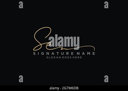 Initial Letter SE Logo - Handwritten Signature Logo - Signature ...