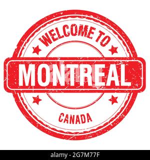 WELCOME TO MONTREAL - CANADA, words written on blue rectangle flag ...