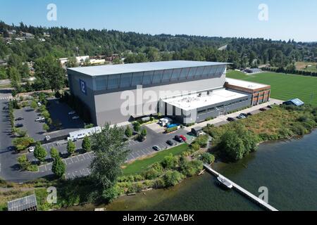 An aerial view of the Virginia Mason Athletic Center, Wednesday, July ...