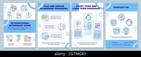 Internship program brochure template layout. Requirements, benefits of ...