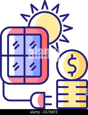 module solar panel color icon vector. module solar panel sign. isolated ...
