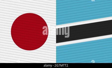 Japan and Brazil Two Half Flags Together Fabric Texture Illustration ...
