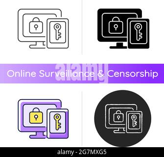 Multi-factor authentication icon. Outline multi-factor authentication vector icon color flat ...