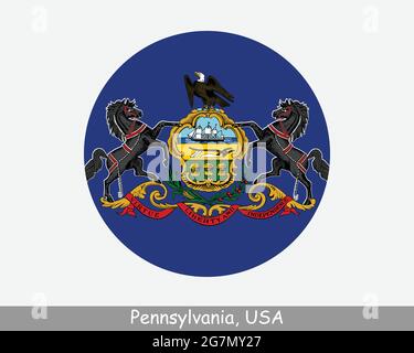 Pennsylvania logo. Badge of the US state. Layered circular sign around ...