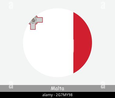 Malta Round Country Flag. Maltese Circle National Flag. Republic of ...