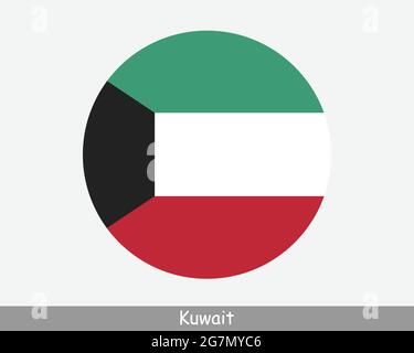 Kuwait icon. Round logo with country map and title. Stylish Kuwait ...