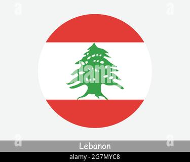 Lebanon Round Country Flag. Lebanese Circle National Flag. Lebanese ...
