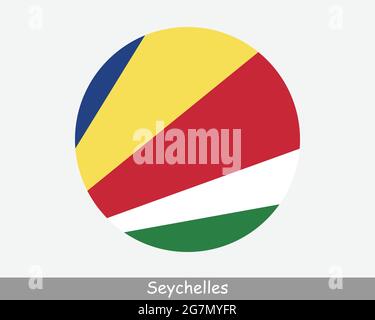 Seychelles sign. Round country logo with flag of Seychelles. Vector ...