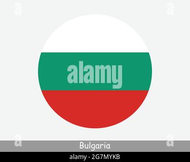 National flag of Bulgaria, round icon, heart icon and location sign ...