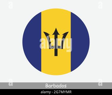Flag of Barbados. Vector cut sign here, isolated on white. Can be used ...