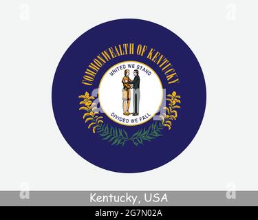 Kentucky icon. Round logo with US state map and title. Stylish Kentucky ...