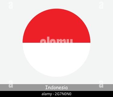 Round flag of Indonesia. Vector illustration. Button, icon, glossy ...