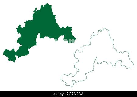 Jhalawar district (Rajasthan State, Republic of India) map vector ...