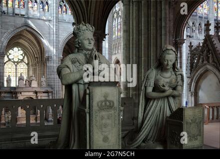 Interior of Saint-Denis Basilica, Paris, France. The Abbey Church of ...