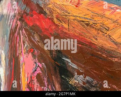 acrylic paint textures, impasto, hand painted on canvas. The texture of ...