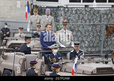 French President Emmanuel Macron arrives at No.10 Downing Street and ...