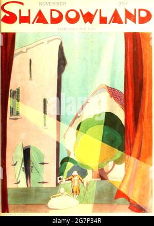 Classic Shadowland arts magazine cover from the 1920's. Artwork by A. M ...
