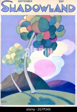 Classic Shadowland arts magazine cover from the 1920's. Artwork by A. M ...