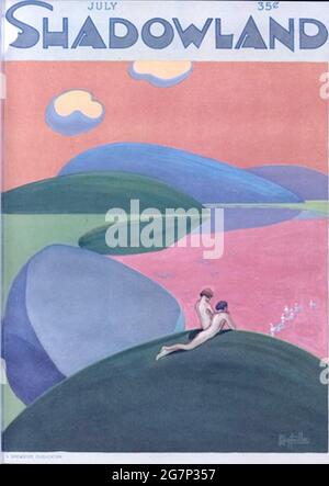 Classic Shadowland arts magazine cover from the 1920's. Artwork by A. M ...