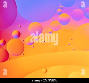 Abstract backdrop with oil drops and waves on water surface Stock Photo ...