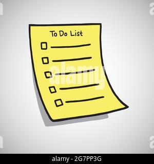 Not To Do List Paper Checklist. Hand Drawn Doodle. Vector Illustration ...