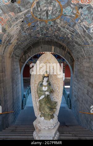 Zhulin Temple in Wutai Mountain at dusk, Shanxi Province, China Stock ...