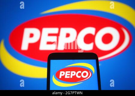 In this photo illustration, Pepco Group logo is seen on a smartphone ...
