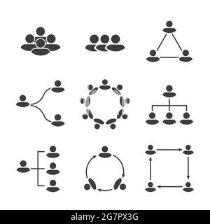 Network connections between people icon in cartoon style isolated ...