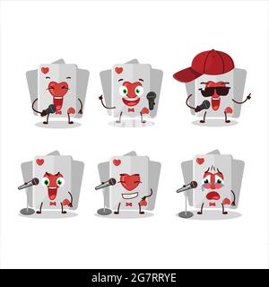 A Cute Cartoon design concept of remi card club singing a famous song ...