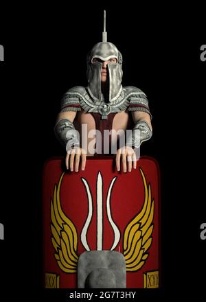 Praetorian guard in ancient Rome against a black background Stock Photo ...