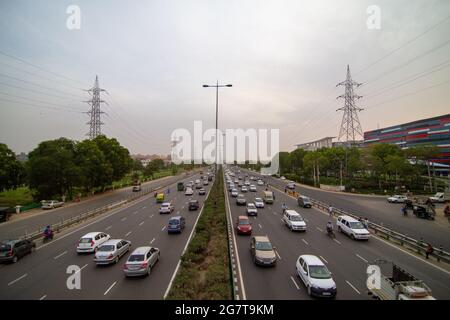 GURGAON, INDIA - Jan 01, 2016: The National Highway 8 is the busiest ...