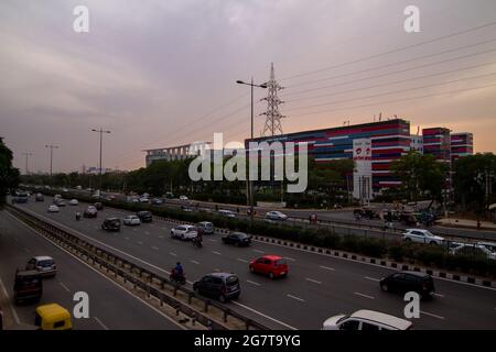 GURGAON, INDIA - Jan 01, 2016: The National Highway 8 is the busiest ...