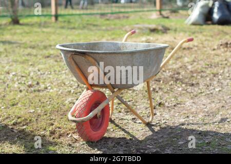 Gardening cart. Sand trolley. Gardening tool for transporting soil ...