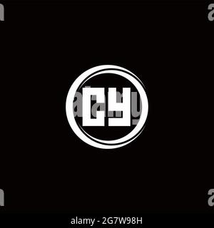 CY Logo monogram with slice rounded modern design template isolated on ...
