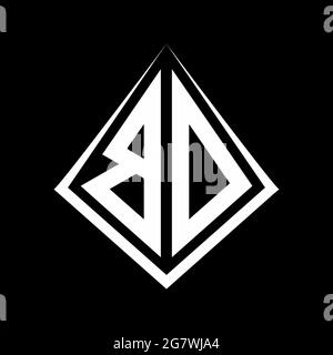 OB logo letters monogram with prisma shape design template vector icon ...