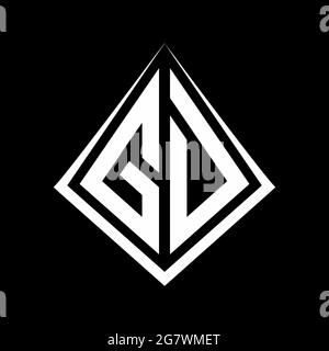 GD logo letters monogram with prisma shape design template vector icon ...