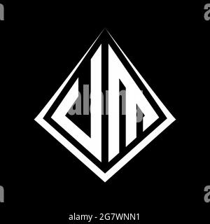 UM initial monogram logo design with pentagon shape style design ideas ...