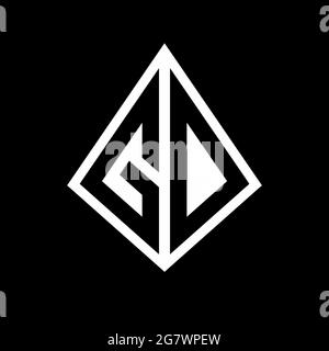 Initial GO logo template with modern frame. Minimalist GO letter logo ...