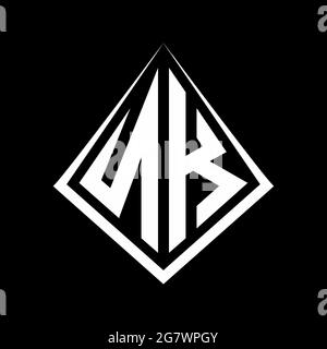 KN logo letters monogram with prisma shape design template vector icon ...