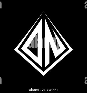 NO logo letters monogram with prisma shape design template vector icon ...