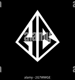 BH logo letters monogram with prisma shape design template vector icon ...