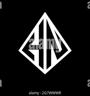HN logo letters monogram with prisma shape design template vector icon ...