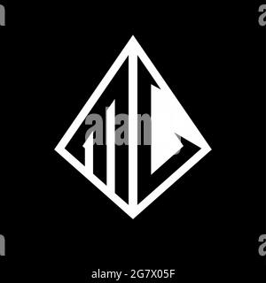 MV logo letters monogram with prisma shape design template vector icon ...