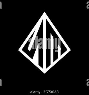 NM logo letters monogram with prisma shape design template vector icon ...