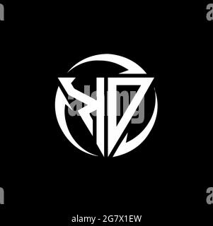 KO letter logo design on black background. KO creative initials letter ...