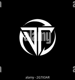 DT logo with triangle shape and circle rounded design template isolated ...